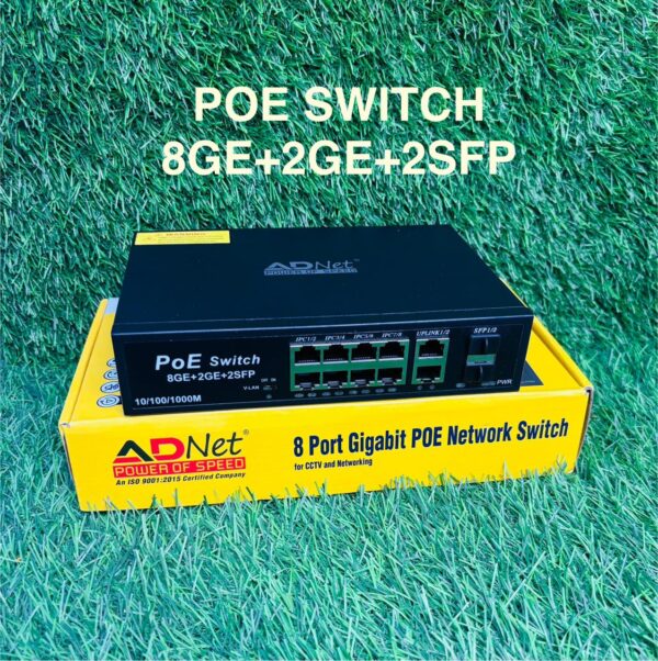 AD Net 8 Port POE Giga Switch With 2 SFP Ports 1000 Mbps Network Switch ...