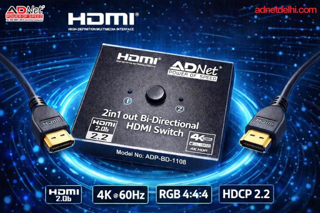 HDMI 2 PORT BI-DIRECTIONAL SWITCH 2 IN 1 OUT 4K Media Streaming Device ...