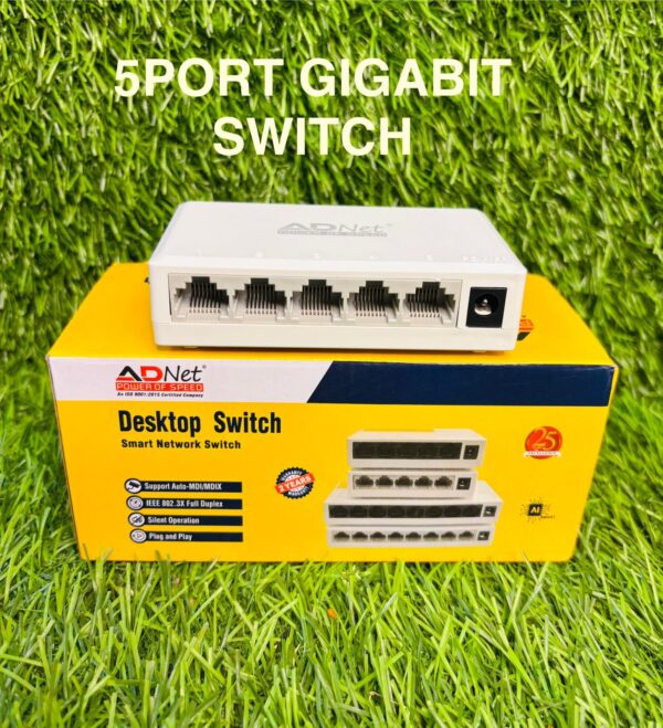 AD Net 5 port GIGA 10/100/1000 Desktop Unmanaged Network Switch (ADP-GS ...