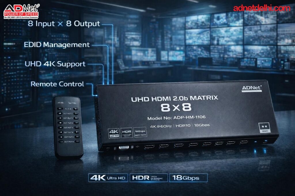 HDMI MATRIX SWITCH 8 IN 8 OUT 4K 60 Hz (ADP-HM-1106) - AD Net ...