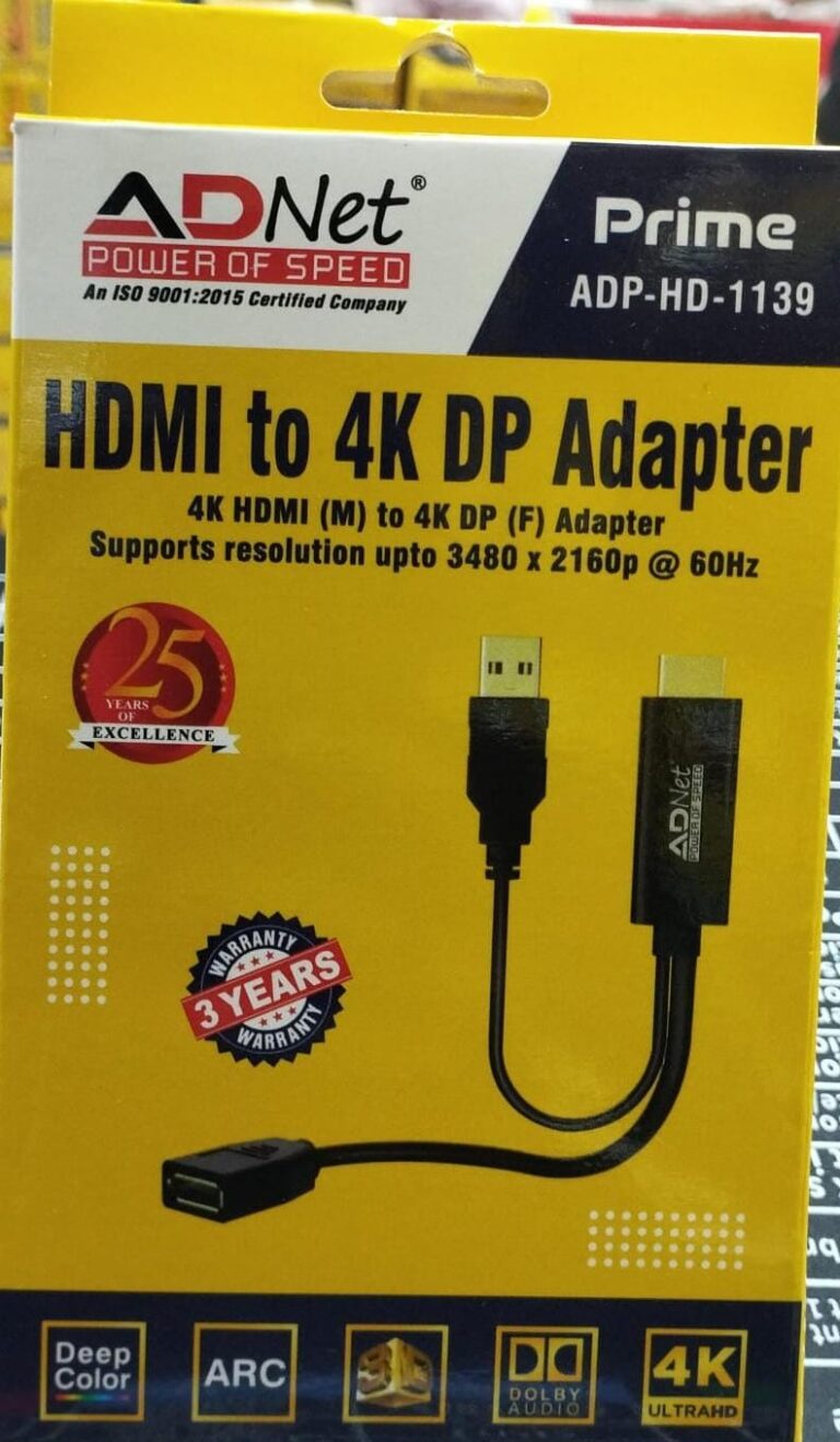 ADNet HDMI to DISPLAY PORT 20 cm 4 K 60Hz Converter Cable ADP-HD-1139 ...